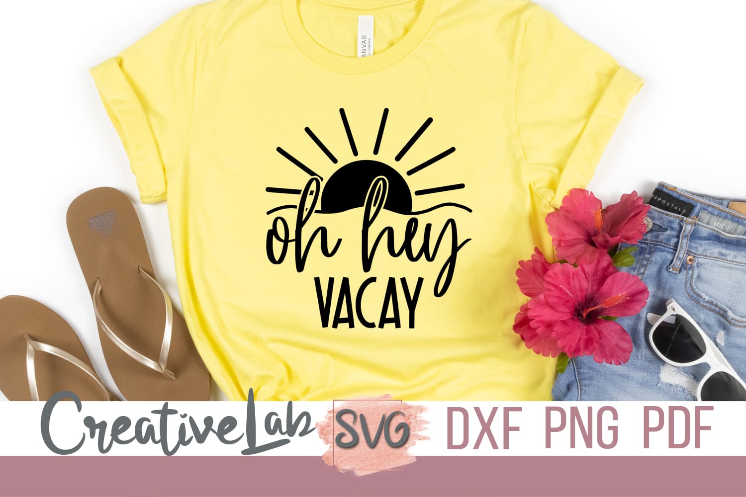 Oh Hey Vacay SVG, Summer Vacation SVG PNG DXF Files - CreativeLabSVG